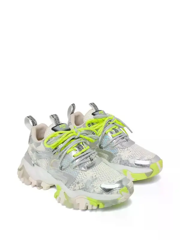 JOIA PARIS Metallic Panelled Lace Up Sneakers