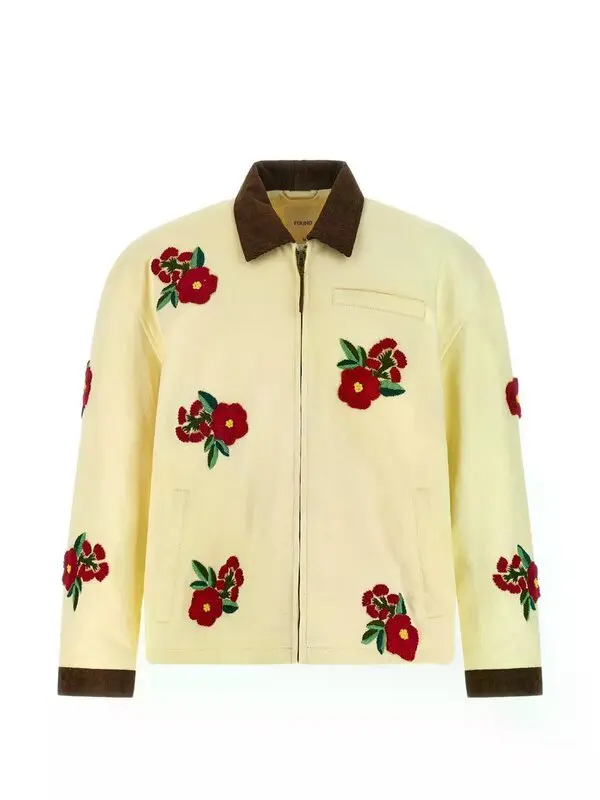 FOUND Floral-embroidered Cotton-twill Jacket