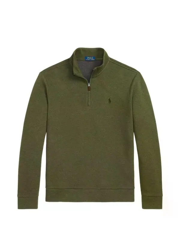 Polo Ralph Lauren Quarter-zip Logo-embroidered Sweater - Green