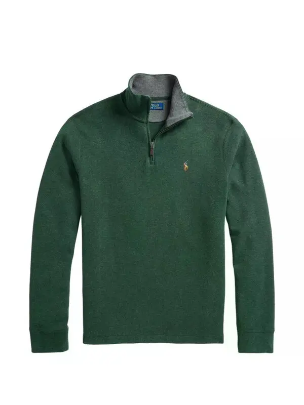 Polo Ralph Lauren Logo-embroidered Quarter-zip Sweater - Green