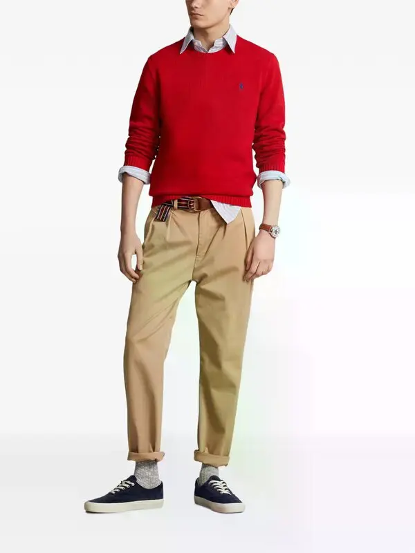 Polo Ralph Lauren Embroidered Logo Sweater - Red