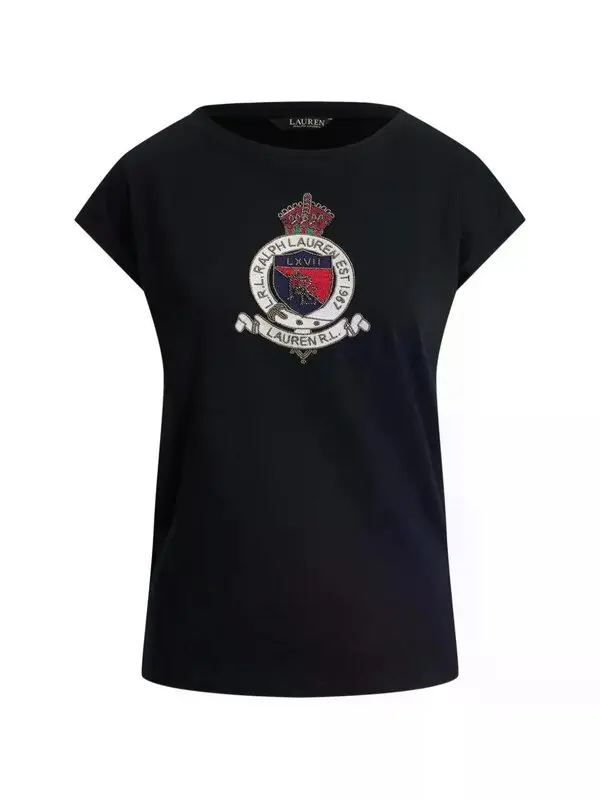 Ralph Lauren Crest-patch Cap-sleeve T-shirt - Black