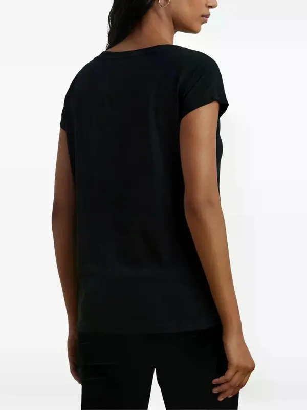 Ralph Lauren Crest-patch Cap-sleeve T-shirt - Black