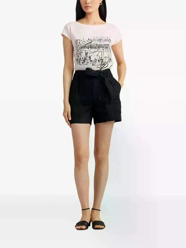 Ralph Lauren Graphic-print Boat-neck T-shirt - Pink