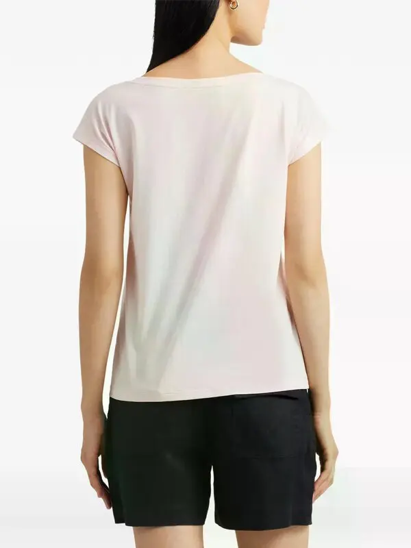 Ralph Lauren Graphic-print Boat-neck T-shirt - Pink