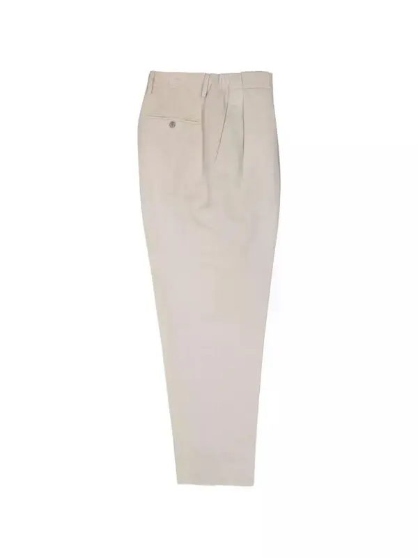 BRIGLIA 1949 Cream Pleated Elasticated Waist Trousers