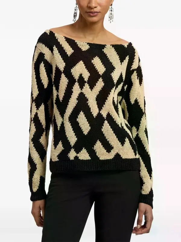 Ralph Lauren Patterned Boat-neck Sweater