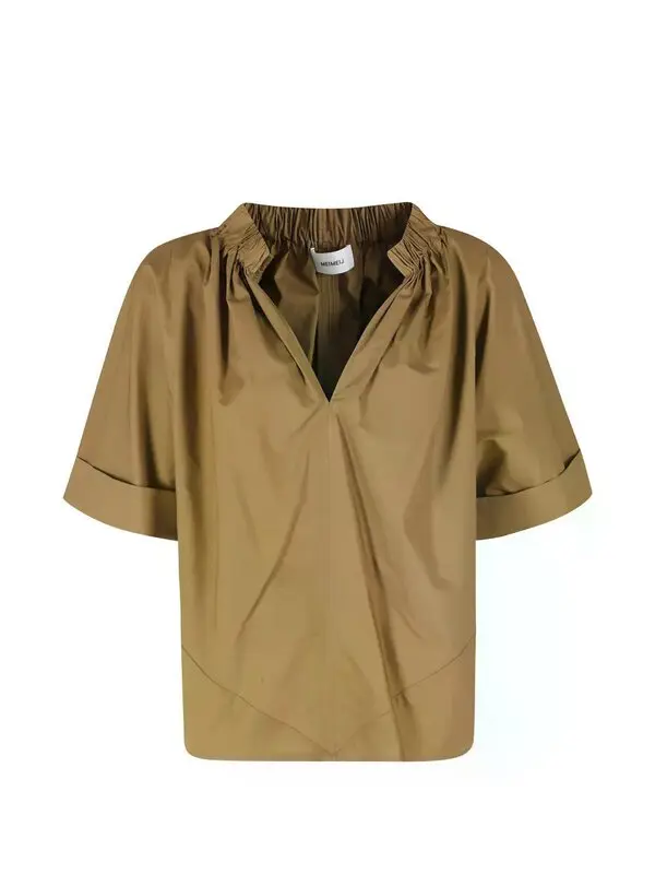 MEIMEIJ Elasticated Neck Short-sleeve Blouse