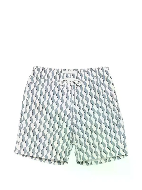 Frescobol Carioca Wave-print Swim Shorts - Blue