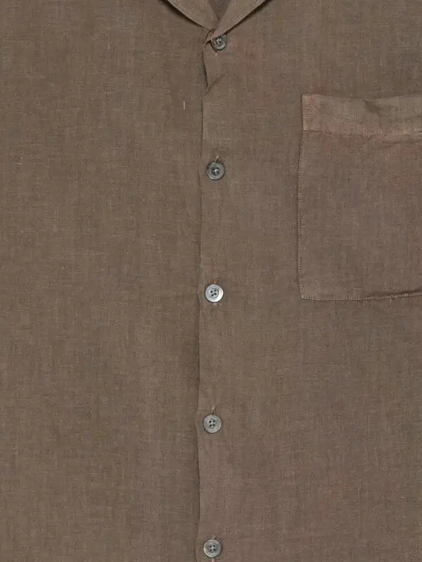 Canali Short-sleeve Pocket-detail Shirt - Brown