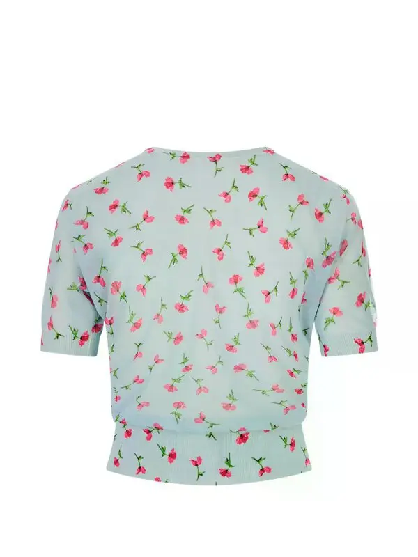 JIL SANDER Floral-print Short-sleeve T-shirt - Blue