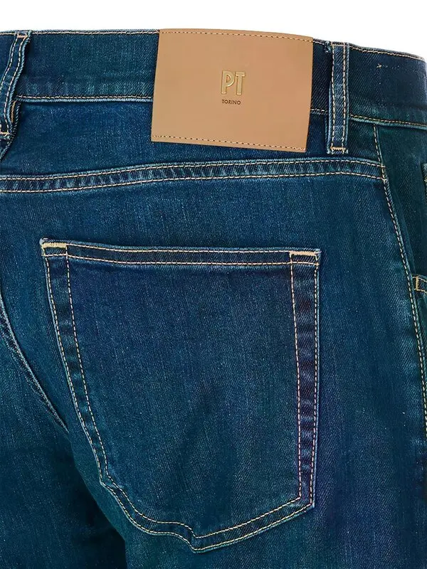 PT TORINO Logo-patch Slim-fit Jeans - Blue