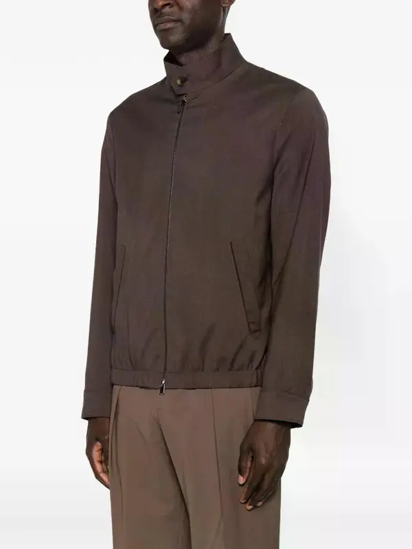 Canali Zip-fastening Long-sleeve Jacket - Brown