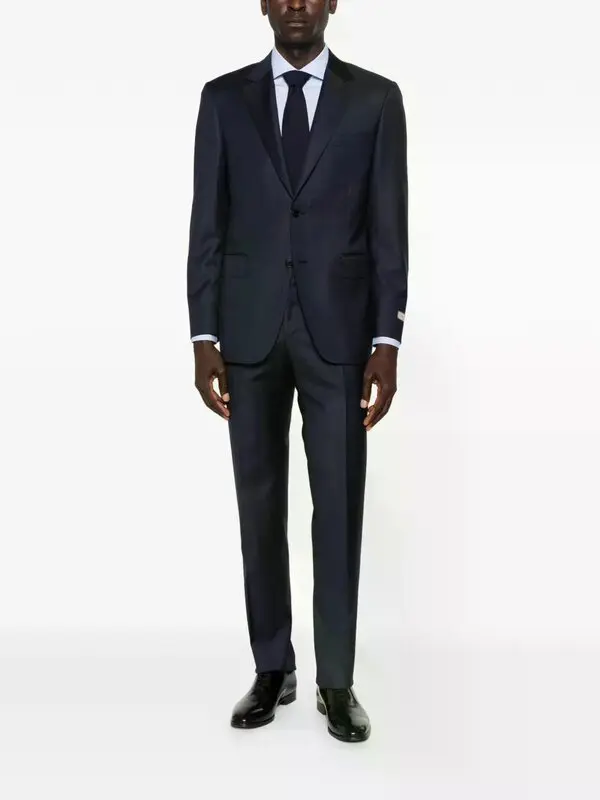 Canali Pocket Micro-check Suit - Blue