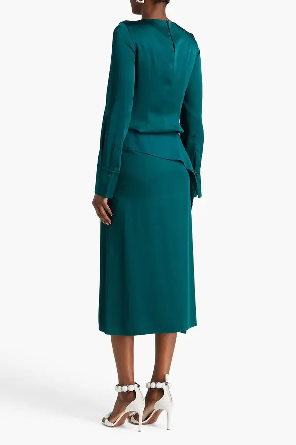 Erdem Draped Satin-crepe Top