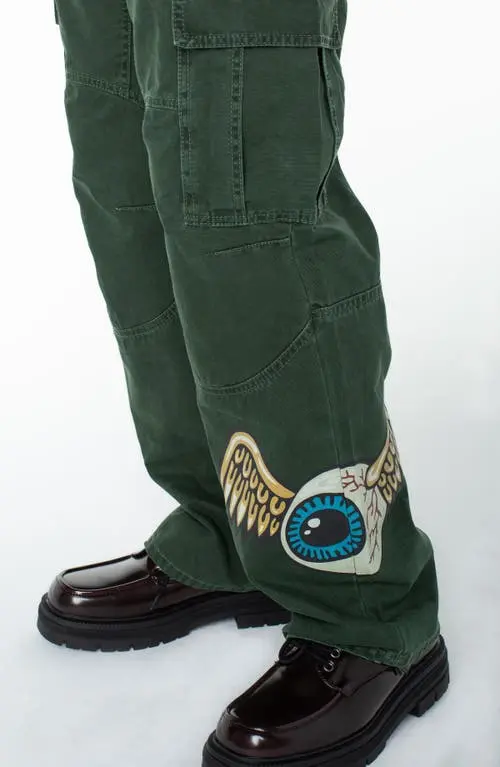 VON DUTCH Baggy Straight Flying Eyeball Cargo Hunter Pant