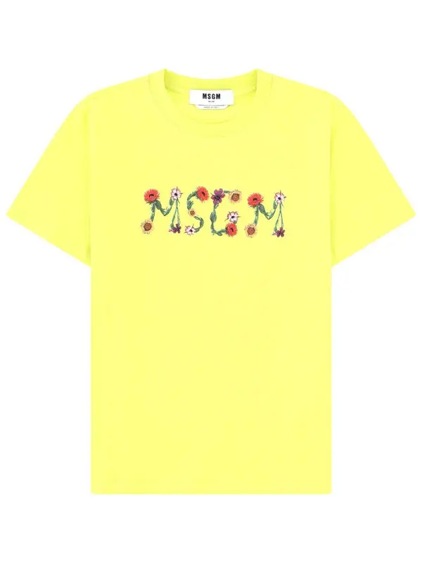MSGM Logo T-shirt - Yellow