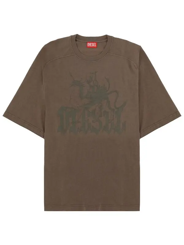 DIESEL® T-shirt "jussi" Con Logo - Brown