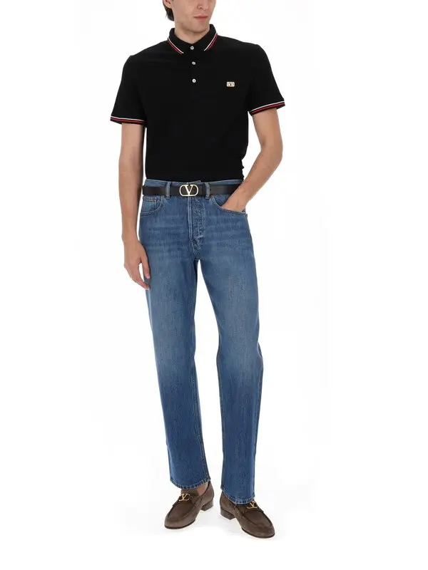 Valentino Garavani Polo Con Patch Logo - Black