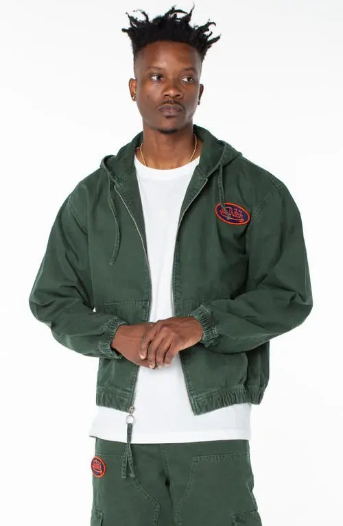 VON DUTCH Invaders Flying Eyeball Zip Up Hoodie Jacket - Forest