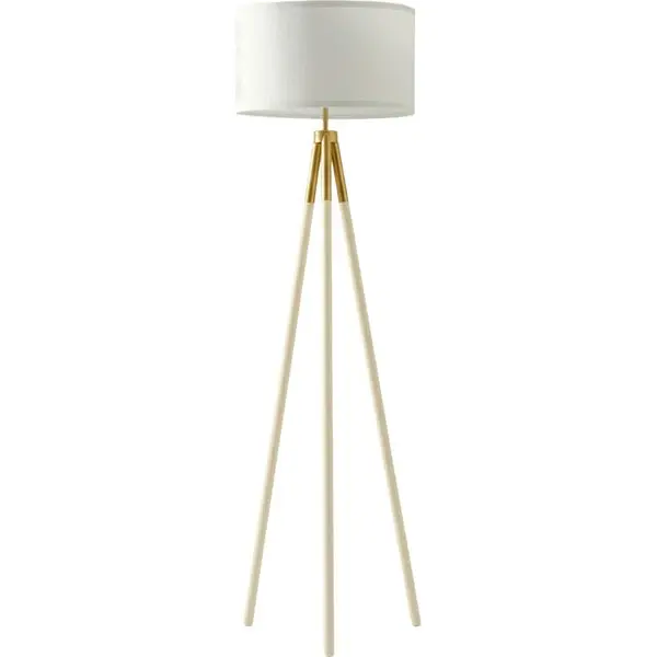 BRIGHTECH Levi 61" Modern Led Floor Lamp With Gold Accent - Cream With Gold Accents