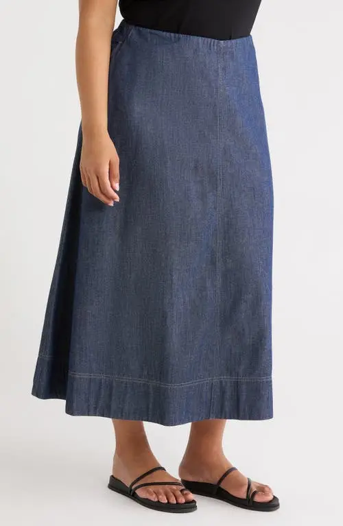 Eileen Fisher A-line Organic Cotton Midi Skirt