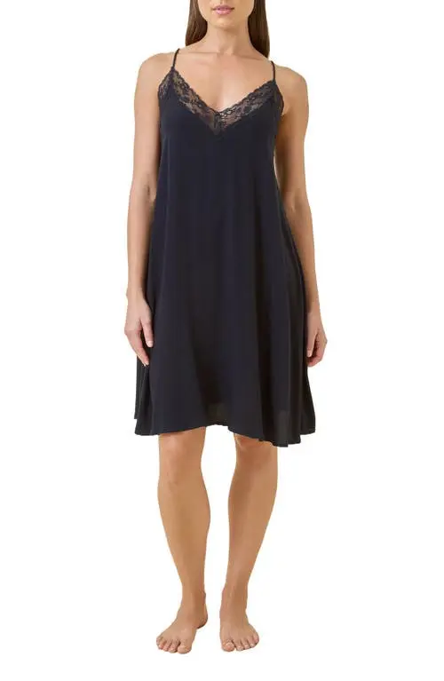 PAPINELLE Talia Lace Lenzing™ Ecovero™ Viscose Nightgown - Black
