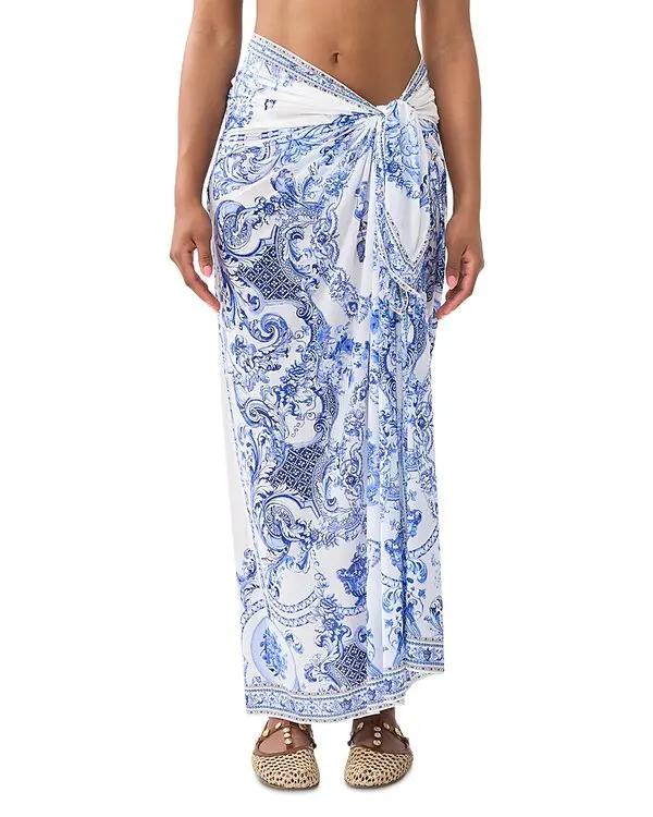 Camilla Multi Wear Long Sarong Swim Cover-up - Ceramic Panoramic
