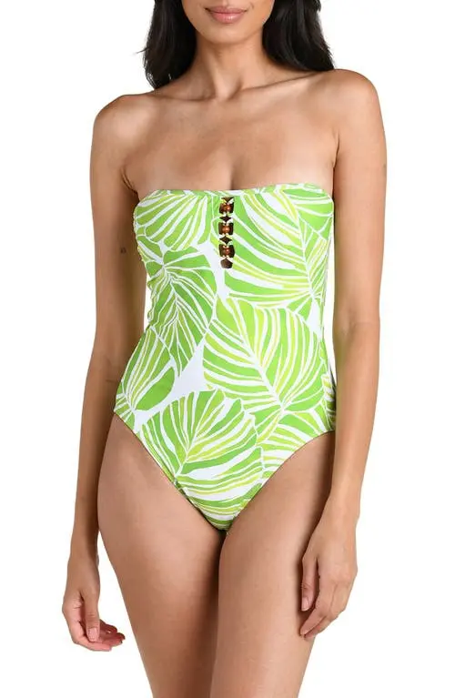 La Blanca Beaded Bandeau One-piece Swimsuit