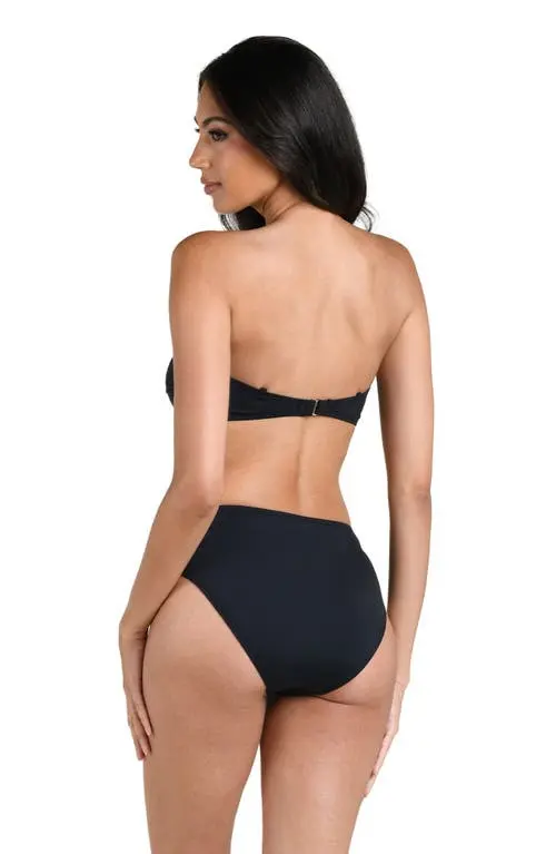 La Blanca Island Goddess Bandeau Bikini Top - Black