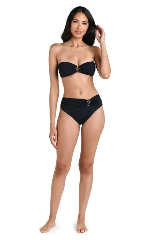 La Blanca Island Goddess Bandeau Bikini Top - Black