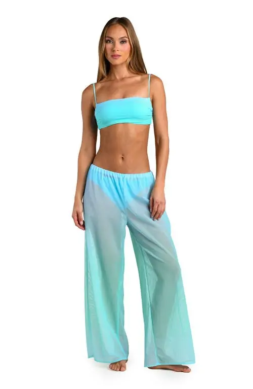 SUNSHINE 79 Ombré Illusions Sheer Wide Leg Mesh Cover-up Pants