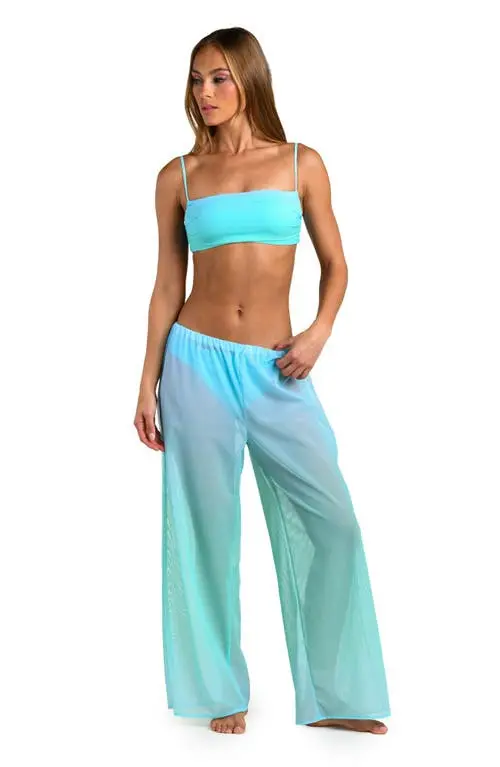 SUNSHINE 79 Ombré Illusions Sheer Wide Leg Mesh Cover-up Pants