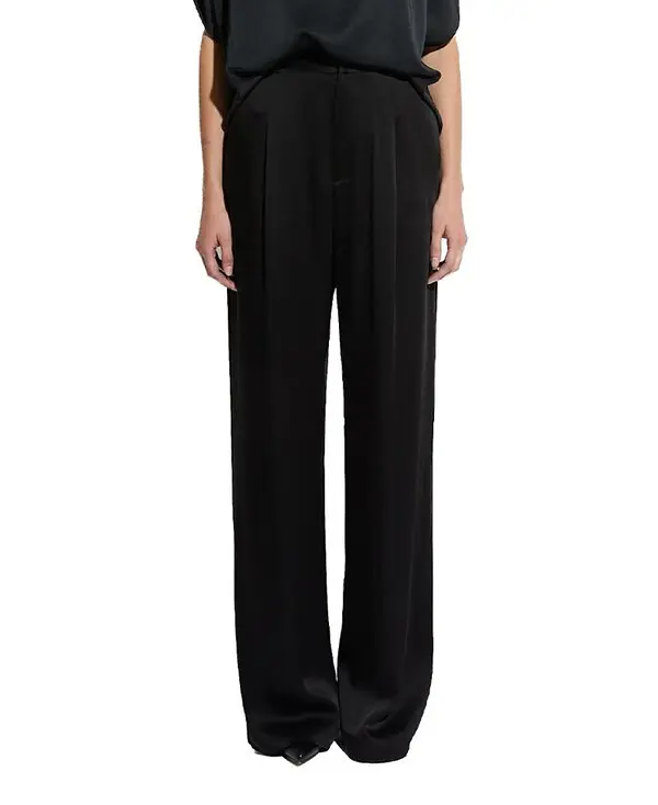 Lapointe Satin Relaxed Pleated Pant
