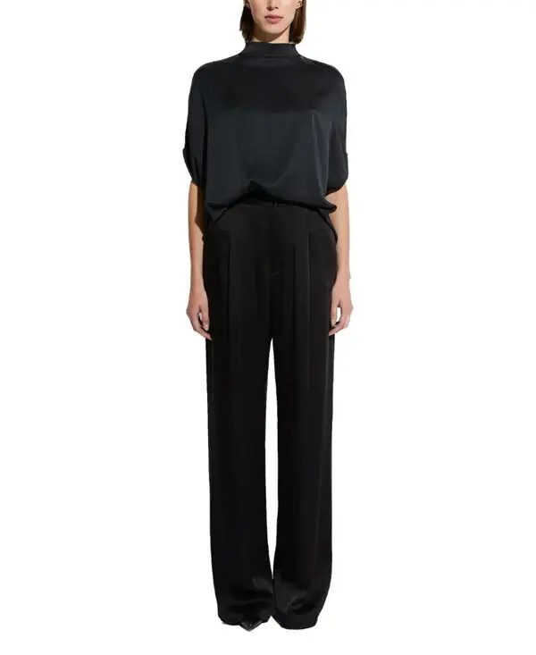 Lapointe Satin Relaxed Pleated Pant