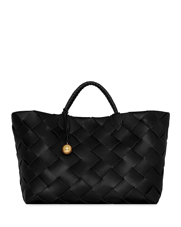 Rebecca Minkoff Large Woven Leather Tote Bag - Black