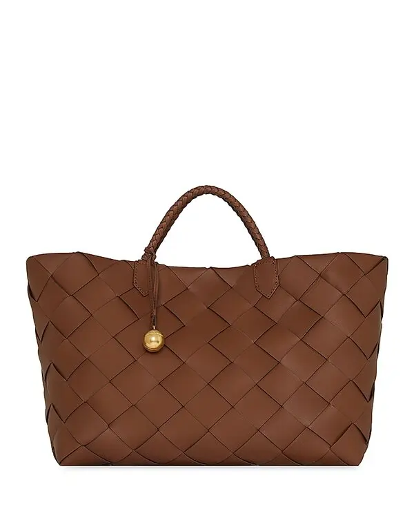 Rebecca Minkoff Large Woven Leather Tote Bag - Tawny