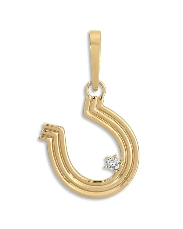 Adina Reyter 14k Yellow Diamond Horseshoe Charm Pendant - Gold