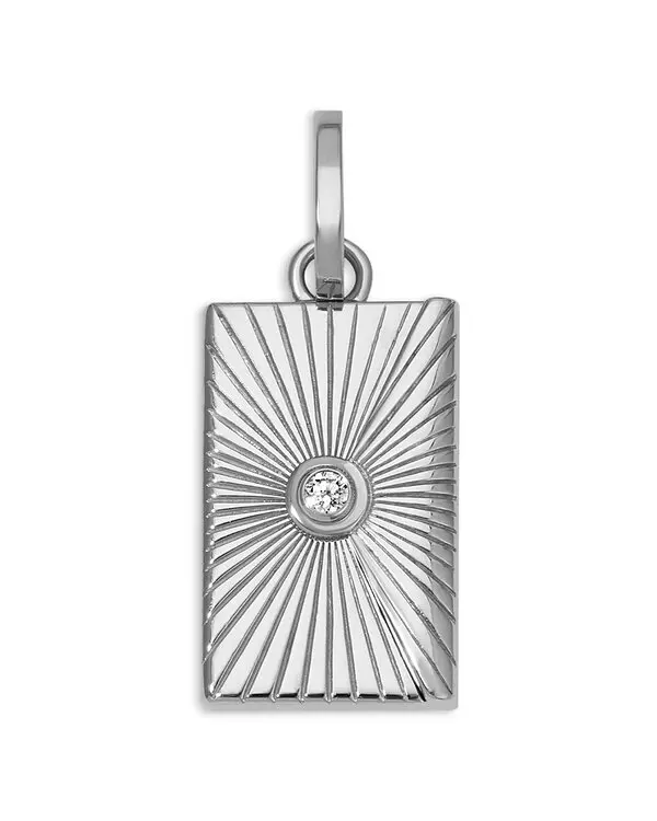Adina Reyter Sterling Groovy Diamond Envelope Hinged Charm Pendant - Silver