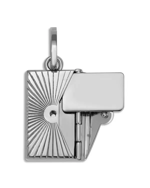 Adina Reyter Sterling Groovy Diamond Envelope Hinged Charm Pendant