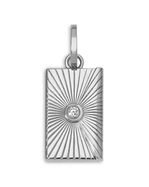 Adina Reyter Sterling Groovy Diamond Envelope Hinged Charm Pendant