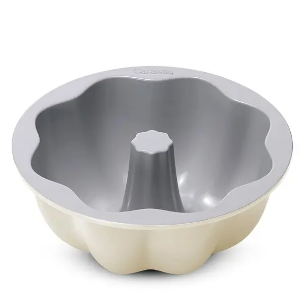 CARAWAY Ceramic Nonstick Fluted Cake Pan - Cream