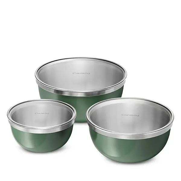 CARAWAY 3 Piece Mixing Bowl And Lid Set - Sage