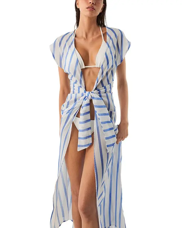 VIX PAULA HERMANNY Sasha Stripe Long Swim Cover Up