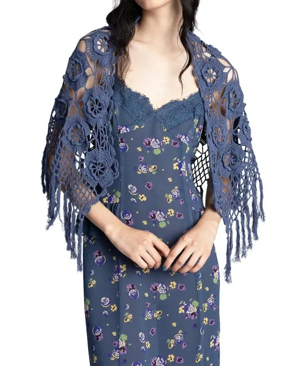 Anna Sui Night Blooming Chiffon Slip Dress