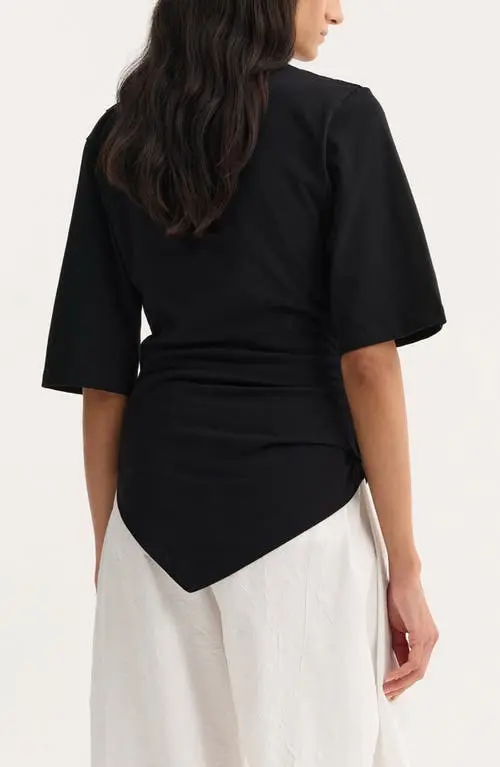 RÓHE Twisted Organic Cotton T-shirt - Black