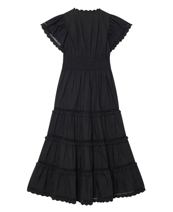 Mint Velvet Cotton Ruffle Maxi Dress - Black