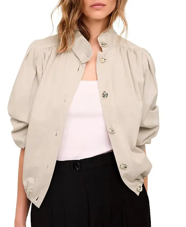 Mint Velvet Cotton Blend Jacket - Cream