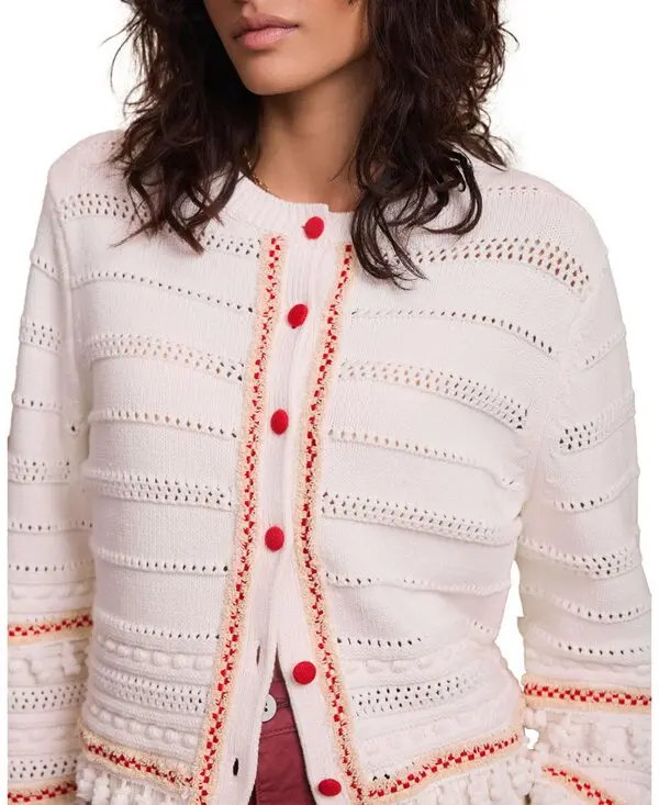 Mint Velvet Cotton Blend Tassel Cardigan