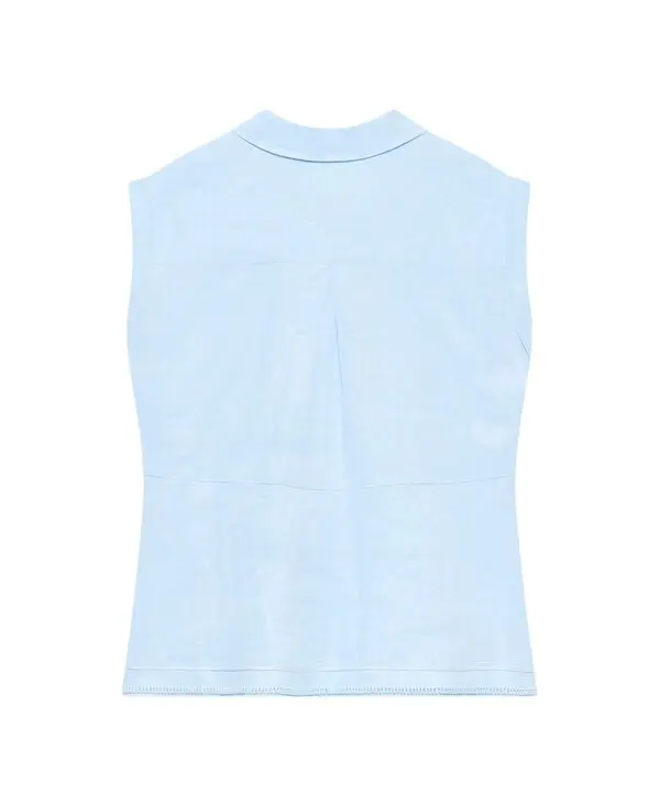Mint Velvet Linen Sleeveless Shirt - Blue